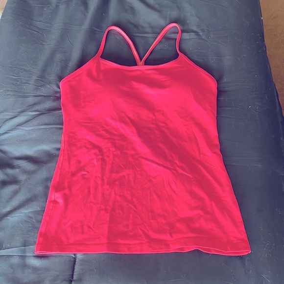 lululemon athletica | Tops | Lululemon Neon Pink Tank With Shelf Bra ...